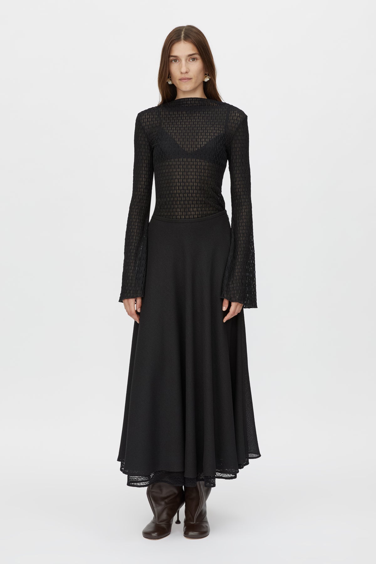 Attar Circle Midi Skirt in Black - CAMILLA AND MARC® C&M – CAMILLA AND ...